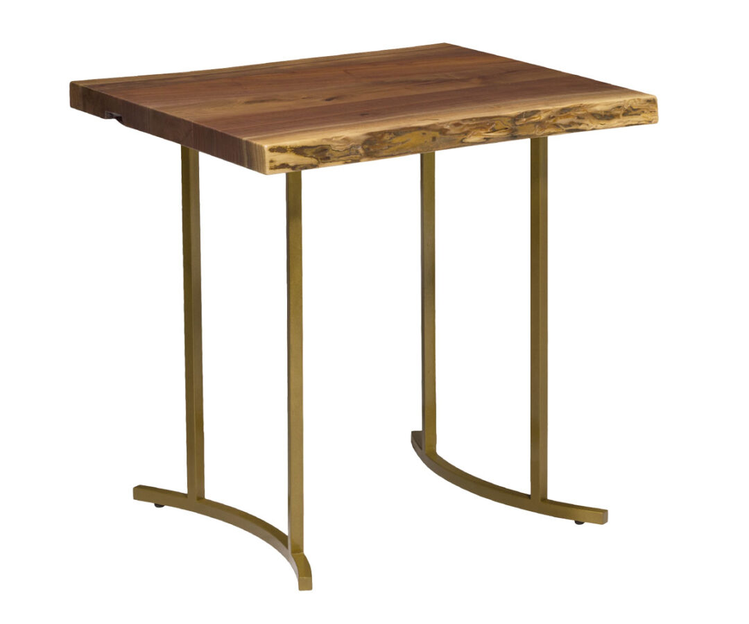Live Edge End Table with Orbit Base - Miller House Furniture